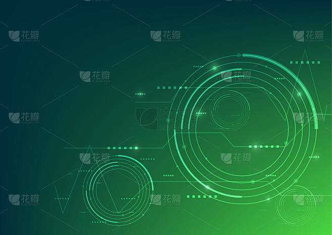 Technology green color background.