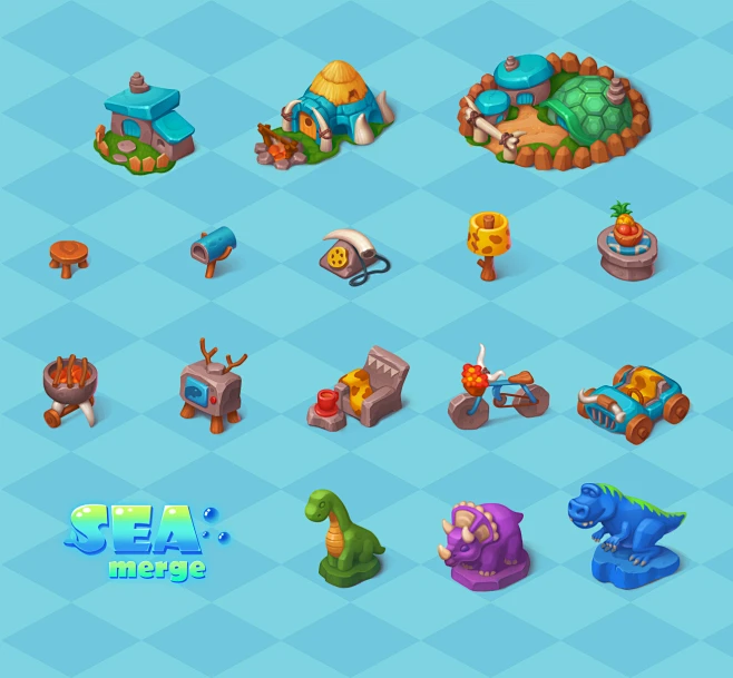 Match-3 game asset, Valeria Shumskaya : Match-3 game asset of 6 main ...