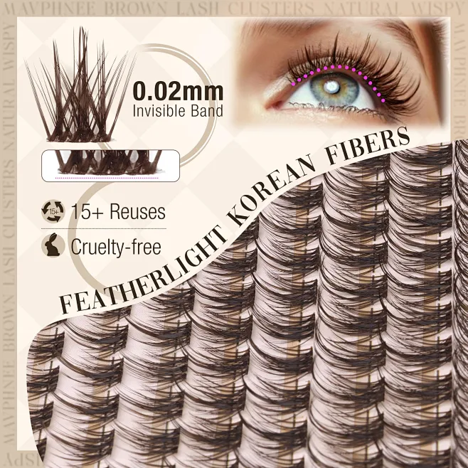 Amazon.com: Brown Lash Clusters Wispy Eyelash Individual Lashes Spikes ...