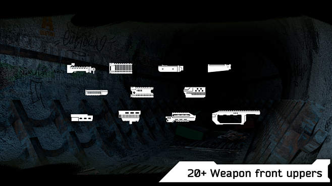 Flat Modular Weapon Kit : The cool modular weapon parts and UI design ...