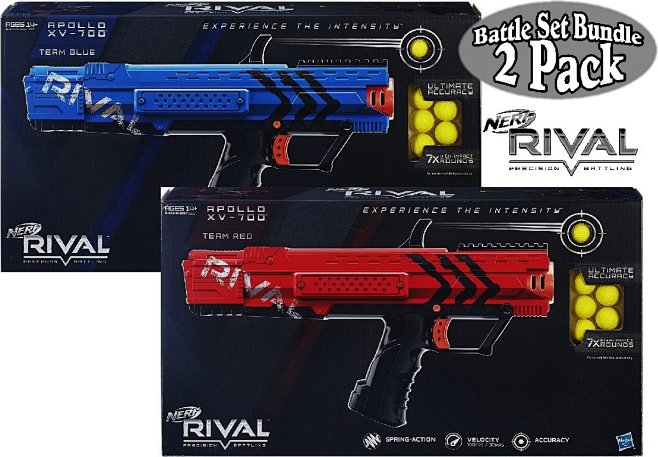 Amazon.com: Nerf Rival Apollo XV-700 (Blue) & Apollo XV-700 (Red ...