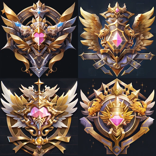 hulei181717_Game_emblem_made_of_silver-yellow_metalwith_round_y ...