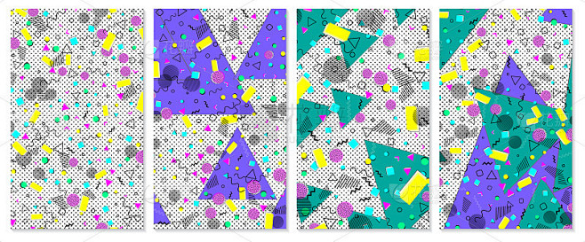 Pop art color background. Set of pattern