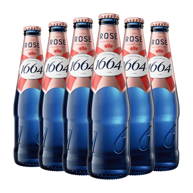 【国产】1664桃红玫瑰330ml*9瓶装Kronenbourg果味啤酒啤酒整箱-tmall.com天猫-花瓣网