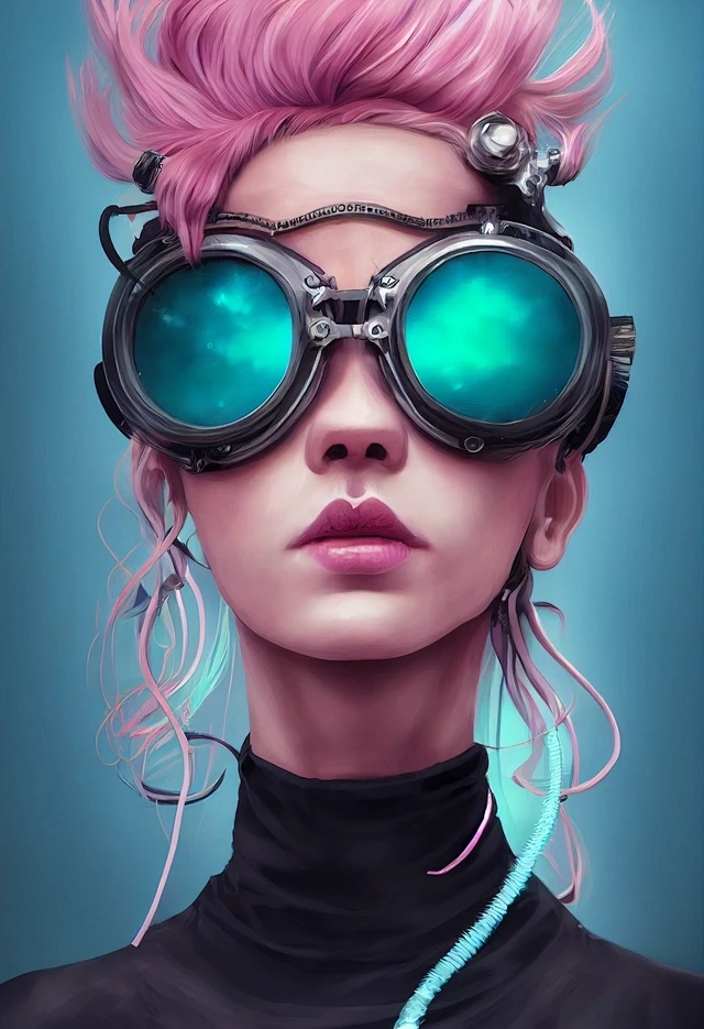 Beautiful Cyberpunk Female Mad scientist, Hyperdetailed, Goggles, White ...