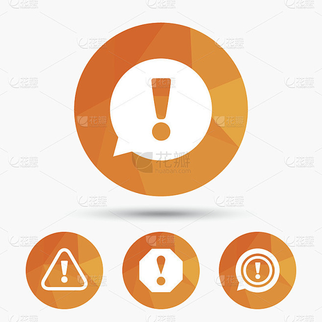 注意图标。感叹讲话泡沫。