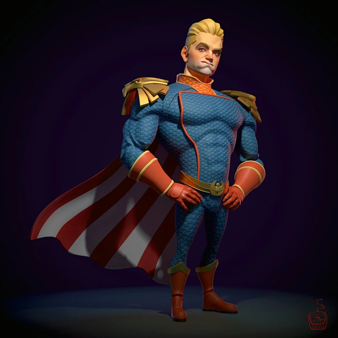 Homelander, Valentin Tyustin : The 3D model is based on my 2D work of ...