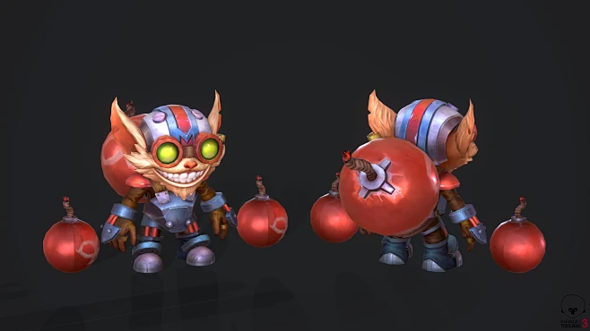 LOL-ziggs 吉格斯 PBR-独立角色模型-3D模型,微元素 - 角色,模型,3D角色,3D模型,独立角色 - Element3ds.com!-花瓣网