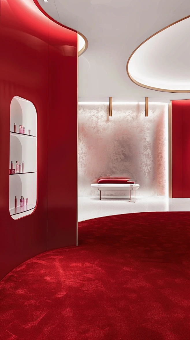 liusha_Cosmetics_mall_red_velvet_floor_red_and_white_walls_b1cb0a61 ...