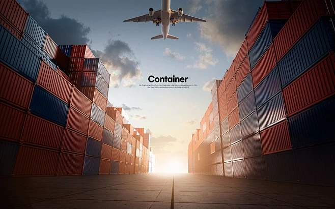 Seaport Logistics Poster Template 9款创意港口国际贸易海运物流集装箱海报展板招贴设计PSD分层源文件素材 ...
