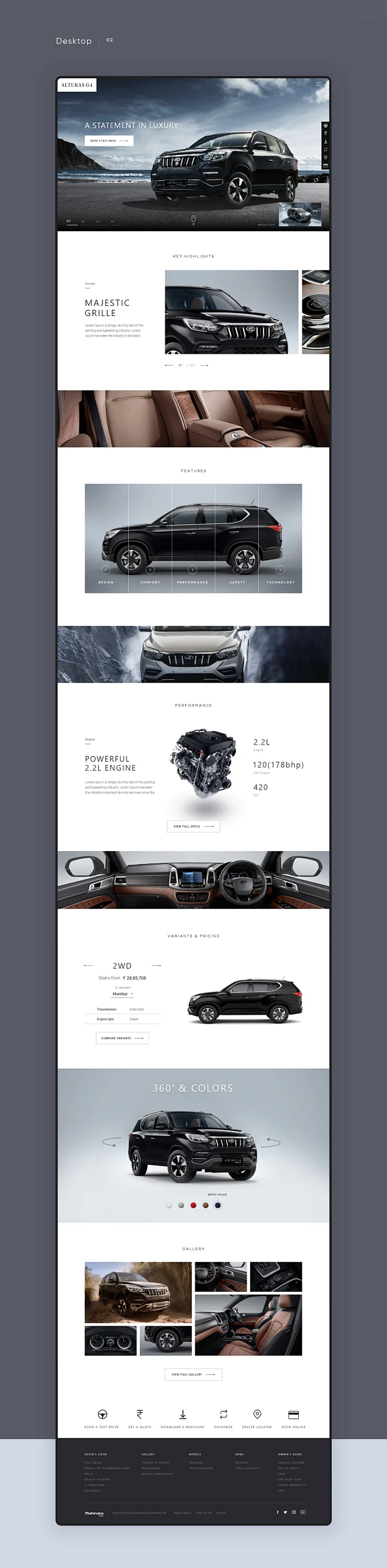 automobile homepage landing page Responsive suv ui ux Vehicle Web ...