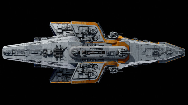 Teroch-class Mandalorian Cruiser，飞船设计概念艺术家 Ansel Hsiao 为星战系列创作的飞船作品