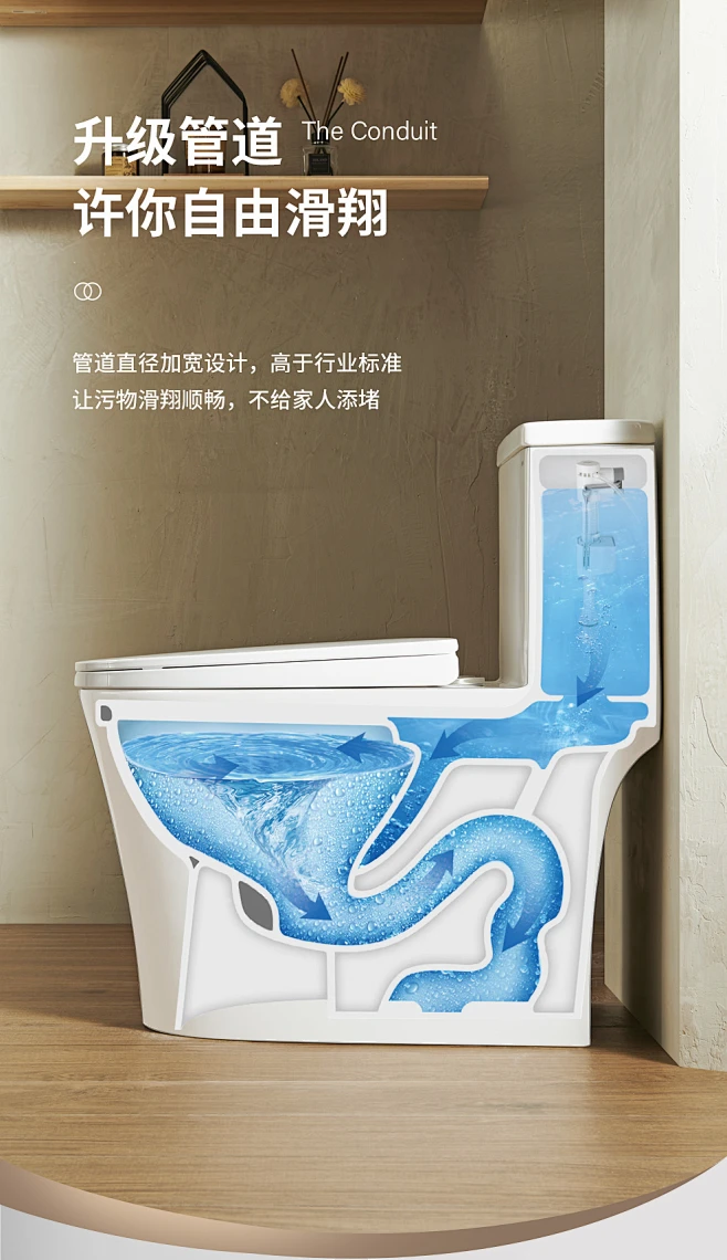 浪鲸（SSWW） 卫浴坐便器大冲力马桶 连体式陶瓷一体成型马桶易洁釉面卫生间 【简约大气白】SKCL001A 400mm【图片 价格 品牌 ...