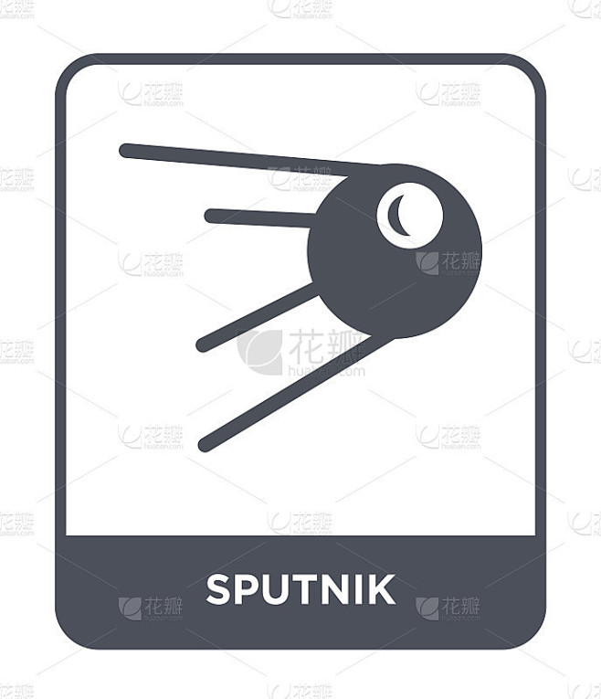 sputnik icon vector on white background, sputnik t