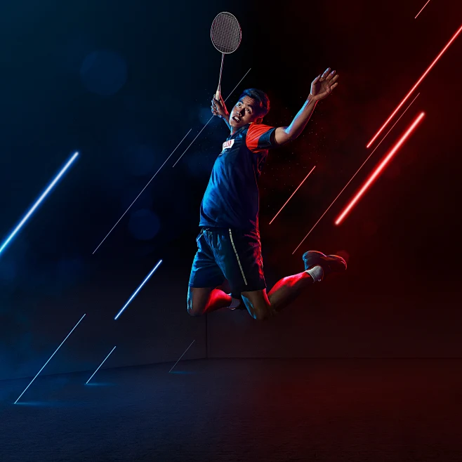 indonesia badminton bulutangkis laser neon retouching photo editing ...
