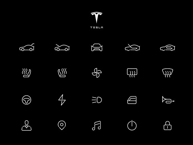 Tesla Model 3 App icon-花瓣网