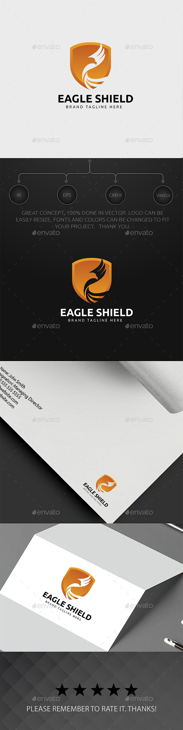 鹰掩护——动物标志模板Eagle Shiled - Animals Logo Templates动物,动物,鸟,品牌识别,品牌,勇敢,波峰 ...
