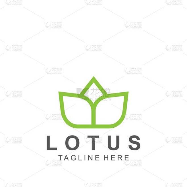 带有现代概念的Lotus标志。Icon Lotus矢量图解