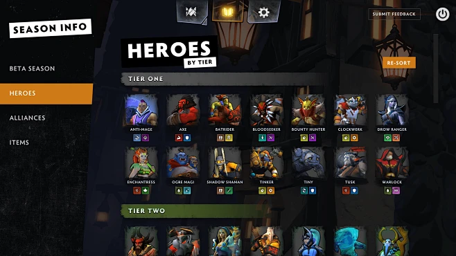 Heroes screenshot of Dota Underlords video game interface.-花瓣网