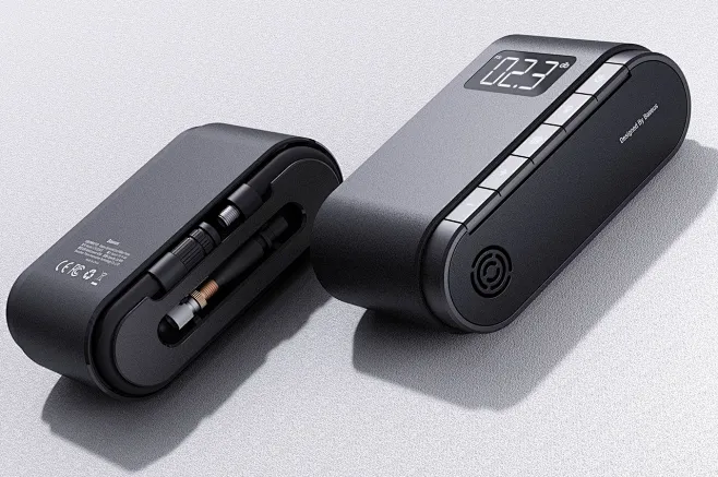 This palm-sized bike air pump comes with nighttime LED light ...