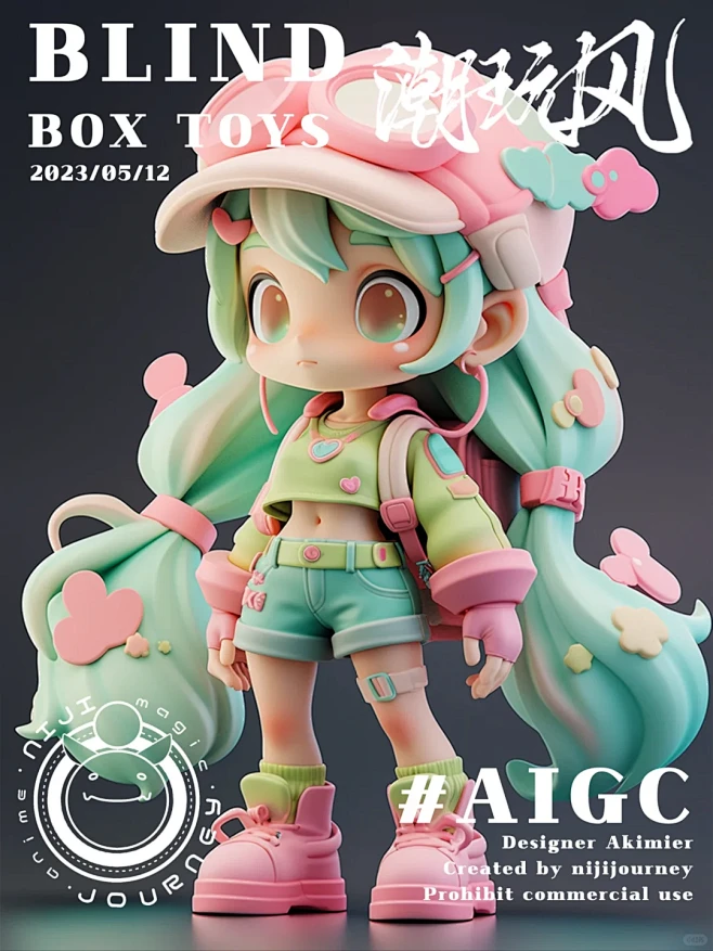 Vol.5｜AIGC·粉绿的碰撞｜潮玩盲盒-花瓣网