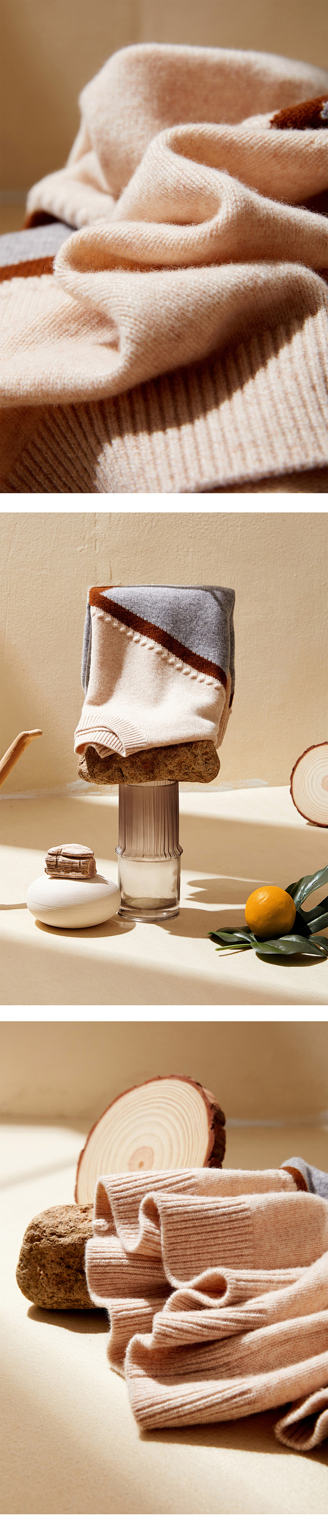 毛衣创意拍摄 服装平铺摄影 羊绒衫挂拍细节图 凤凰摄FHS摄影设计