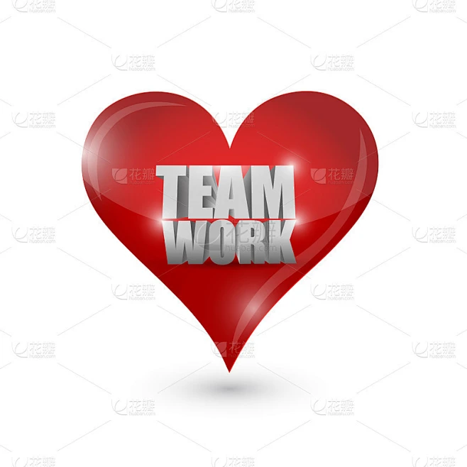 Teamwork love heart illustration design素材-花瓣网