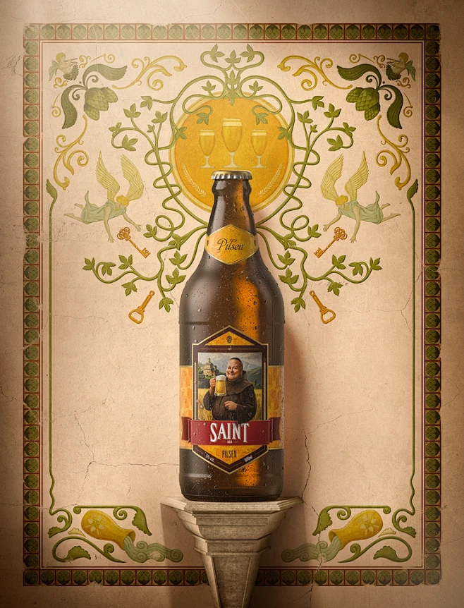 Saint Bier 啤酒包装设计 #啤酒#-花瓣网