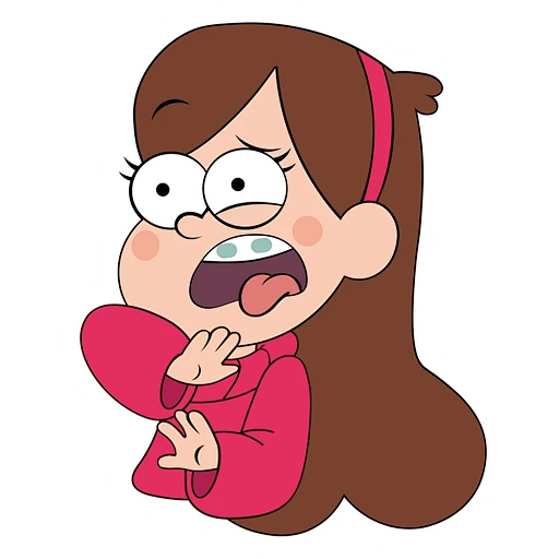 Gravity Falls Mabel Pines Disgusted Face Sticker-花瓣网
