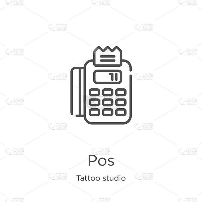 pos icon vector from tattoo studio collection. Thi