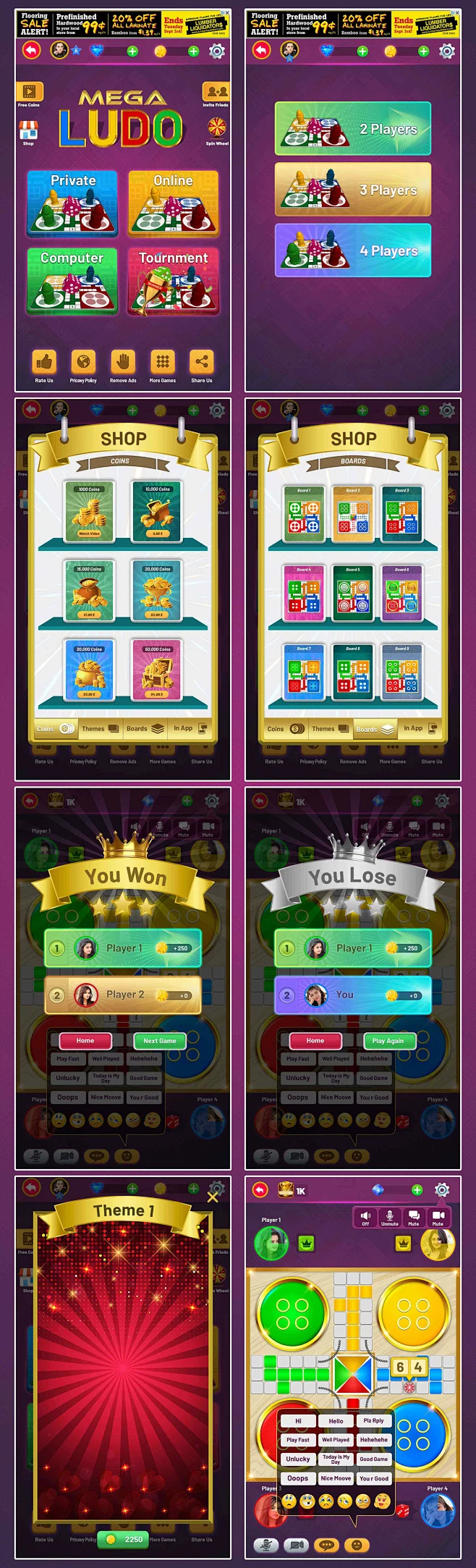 Ludo mega 2d games Game Ui/UX ludo game ludo games Mega Ludo mobile ...