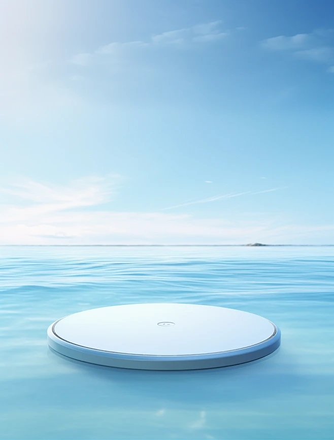 zhangtaiyang_a_white_disk_floating_on_the_ocean_next_to_the_wat ...