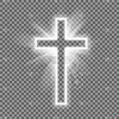 基督教的天堂。圣光辉光效果。矢量发光象征基督教插图。矢量插图。素材-花瓣网