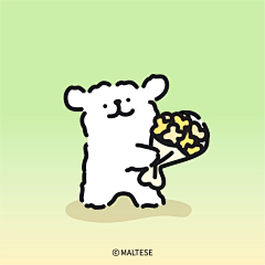 线条小狗-韩国画师moonlab_studio创作：马尔济斯小狗-花瓣网|陪你做生活的设计师 | 线条小狗表情. - 小红书