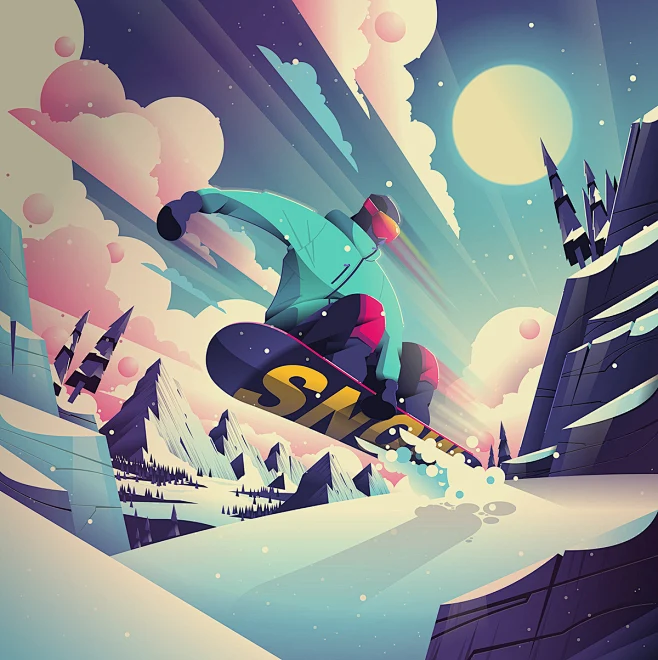 Ski and Snowboard by Robert Filip图片_绘画图片素材-花瓣网