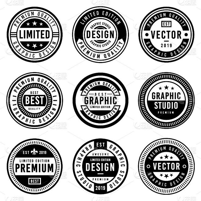 Vintage badge design set