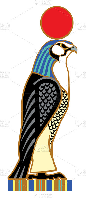 埃及,鹰神荷鲁斯,猎鹰,老鹰,动物,鸟类,矢量,图腾柱,天空