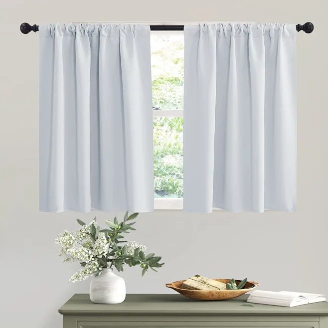 Amazon.com: RYB HOME Kitchen Curtains Room Darkening Curtain Tiers ...