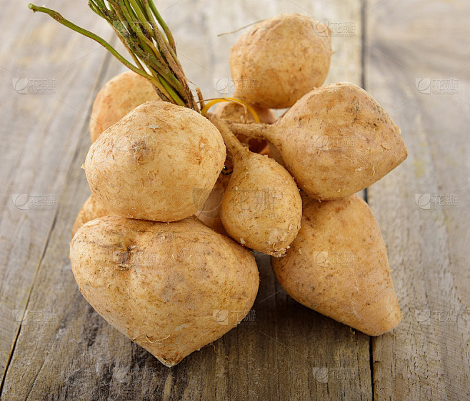 Jicama孤立在白色背景上