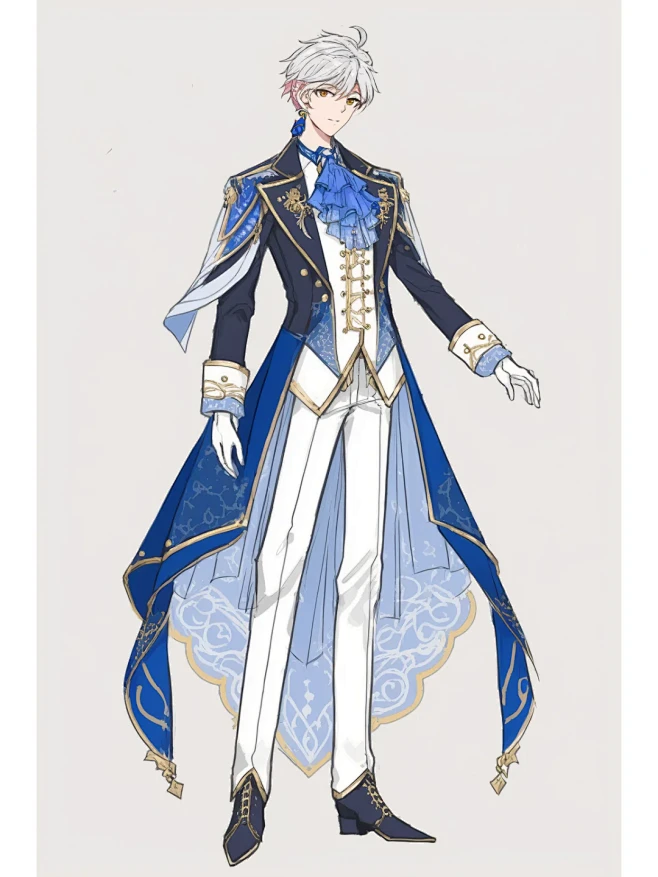 奇怪的贵族男服设（蓝）又增加了 - 小红书-花瓣网