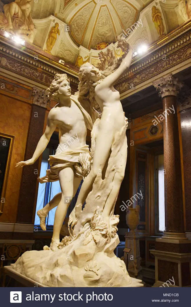 Apollo and Daphne (1624) by Bernini. The Galleria Borghese (Borghese Gallery) is an art gallery ...