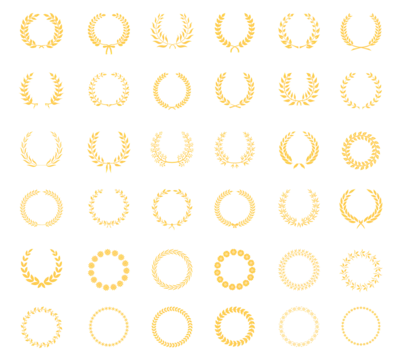 【米图网-52mitu.com】麦穗 边框 外框 装饰 金色边款 徽章边框 线条装饰蓝色2.5D立体几何笔记本互联网扁平化-花瓣网