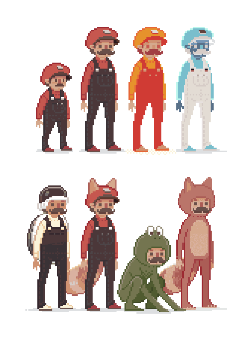 I made some more pixel Marios!Ryan Andrews on Tumblr-花瓣网