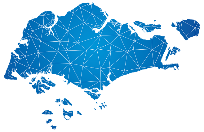 蓝色科技感新加坡地图