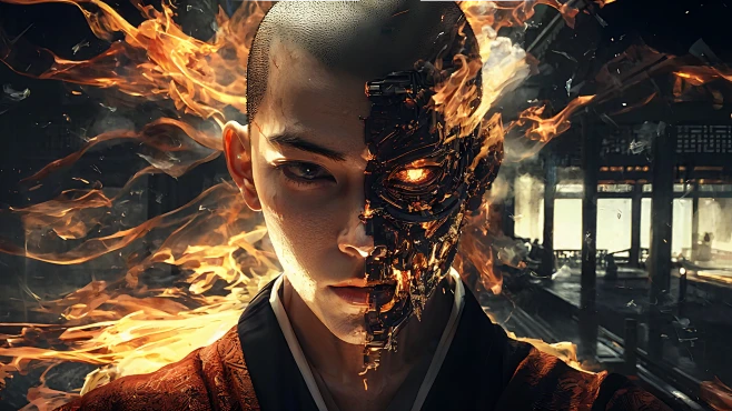 LL-半脸机械和尚-hzj(2)-花瓣网