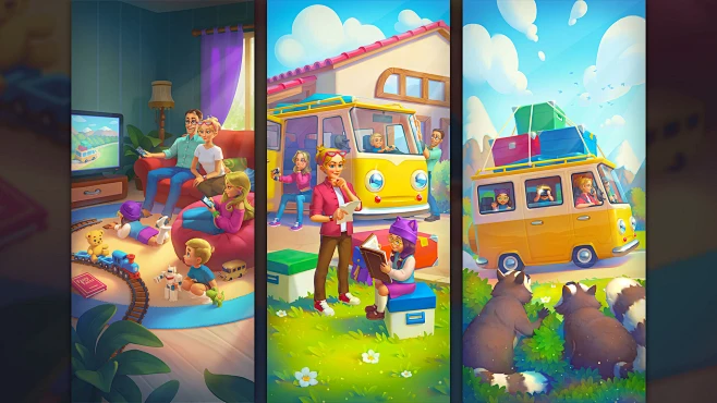 Cartoon illustrations for mobile game - Part 1-花瓣网