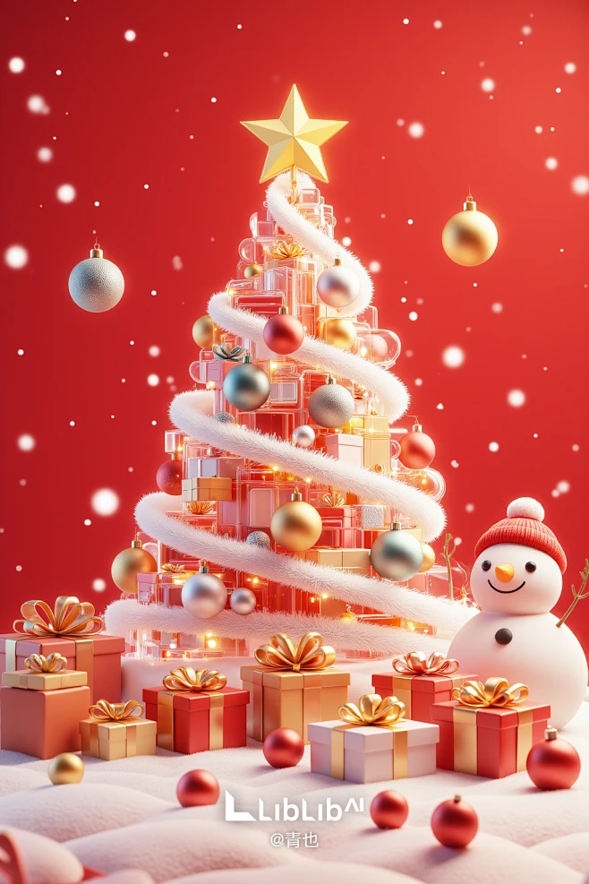 3D圣诞运营海报-LoRA-青也-LiblibAI-花瓣网
