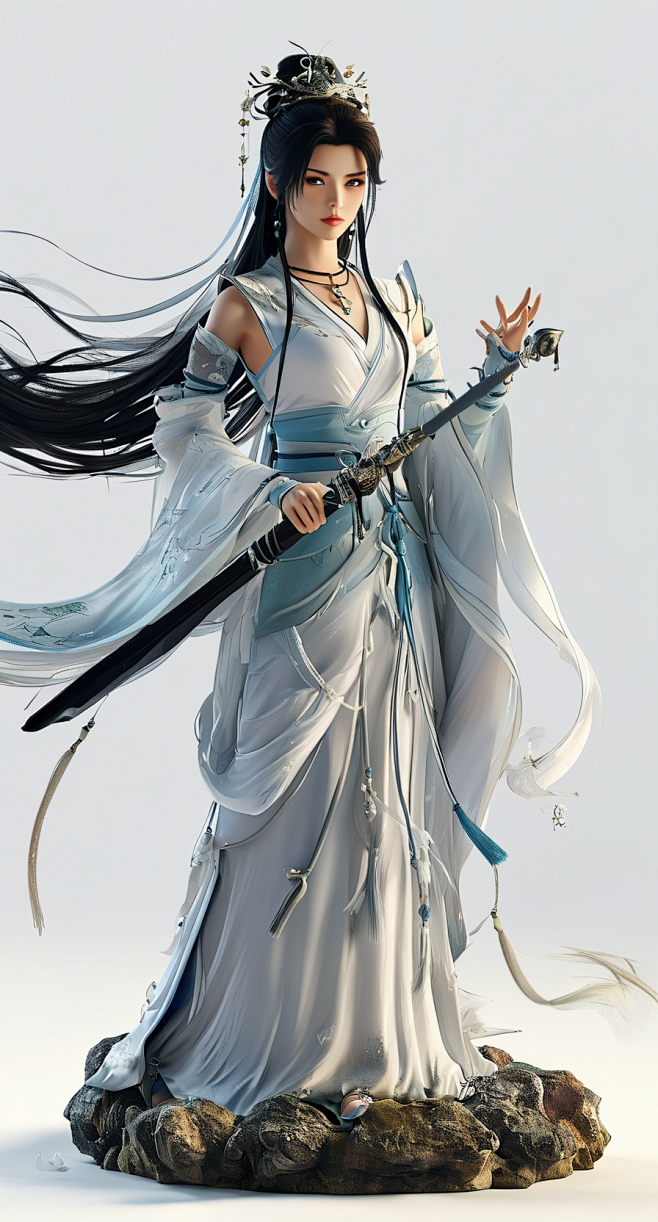 仙侠类游戏角色模型／ai绘画／@云墨北／非商／企鹅号1346363063／订阅号sharecho