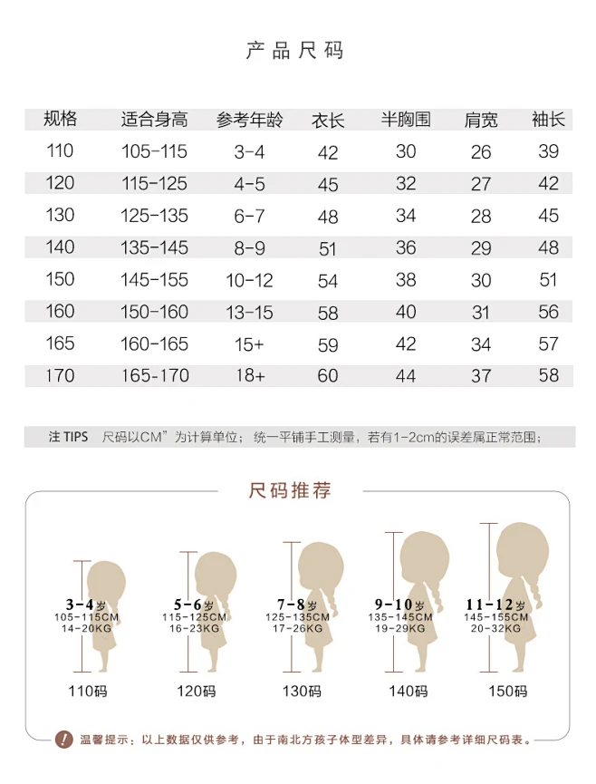 童装尺码表-花瓣网