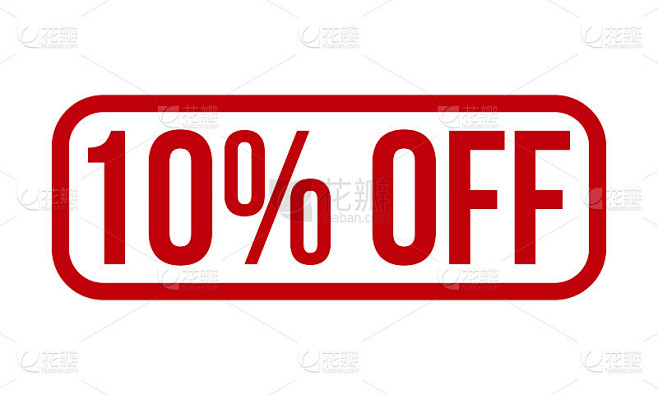 橡皮图章优惠10%。红色10% Off橡胶垃圾邮票印章矢量插图-矢量
